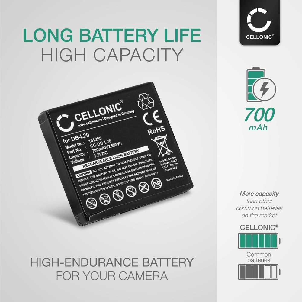 700mAh Sanyo Camera Battery DB-L20 DB-L20A