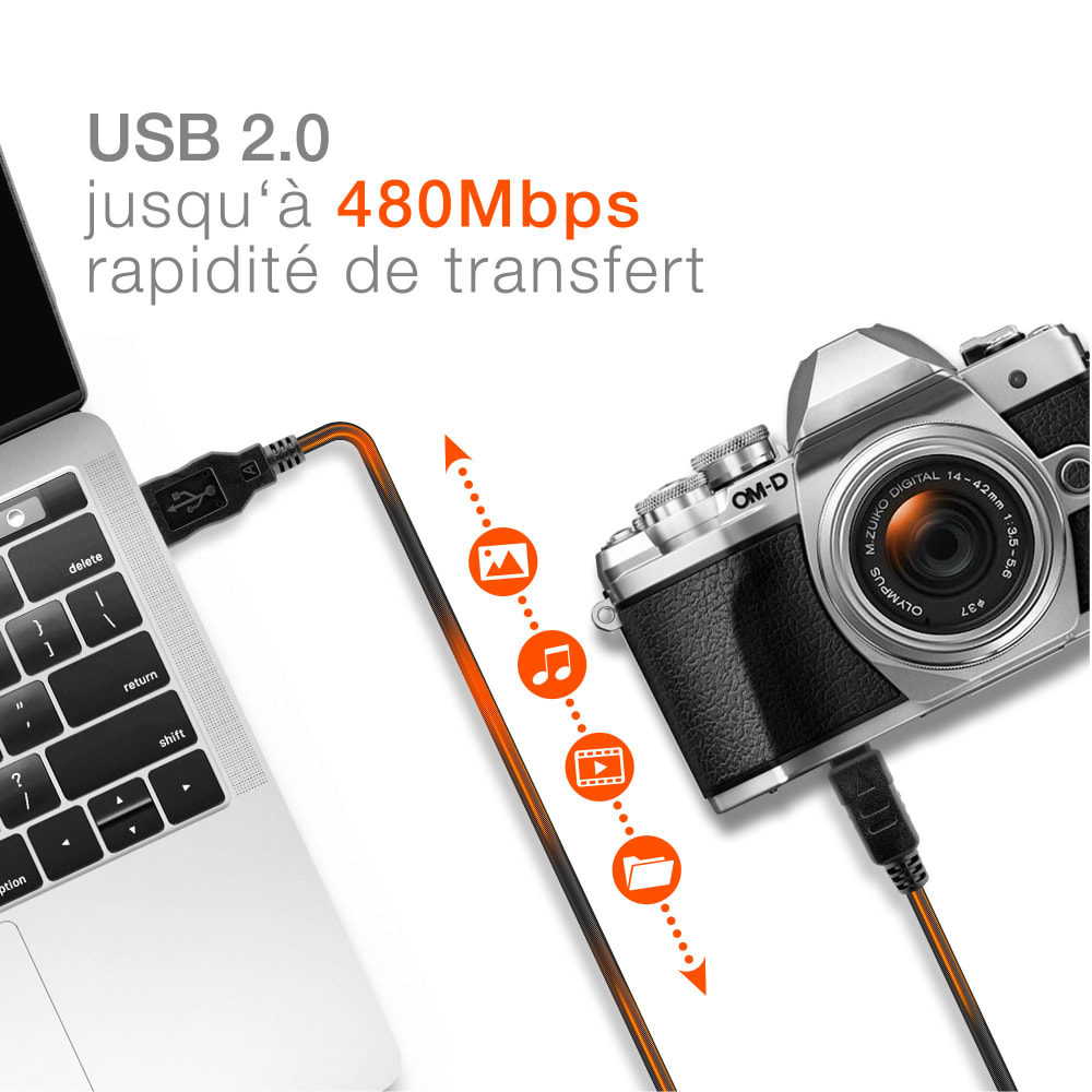 Câble 12 Pin USB data pour Olympus OM-D E-M1 E-M10 Mark II OM-D E-M5 ...