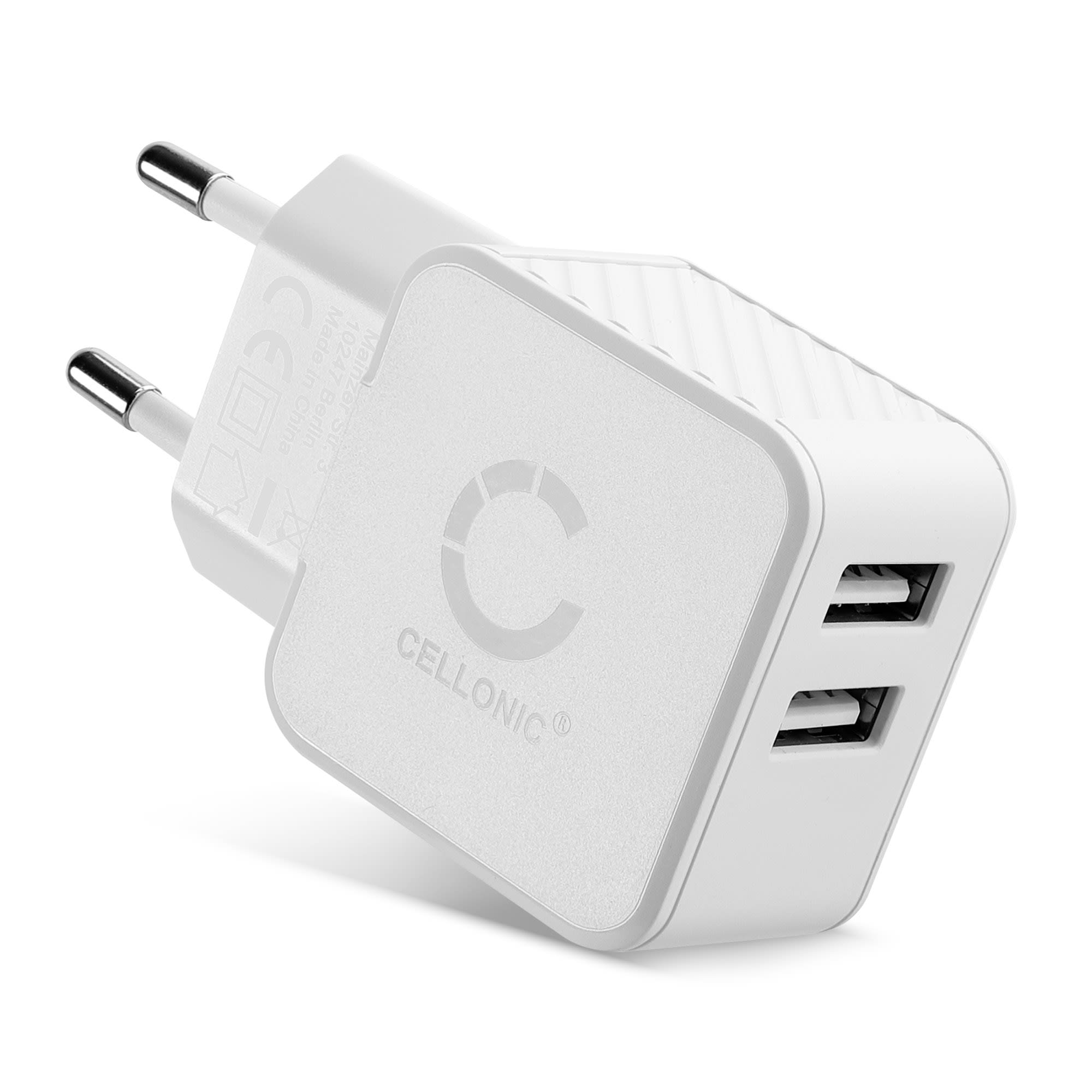 2 Fach USB Ladegerät Smartphone, Handy, Tablet-17W