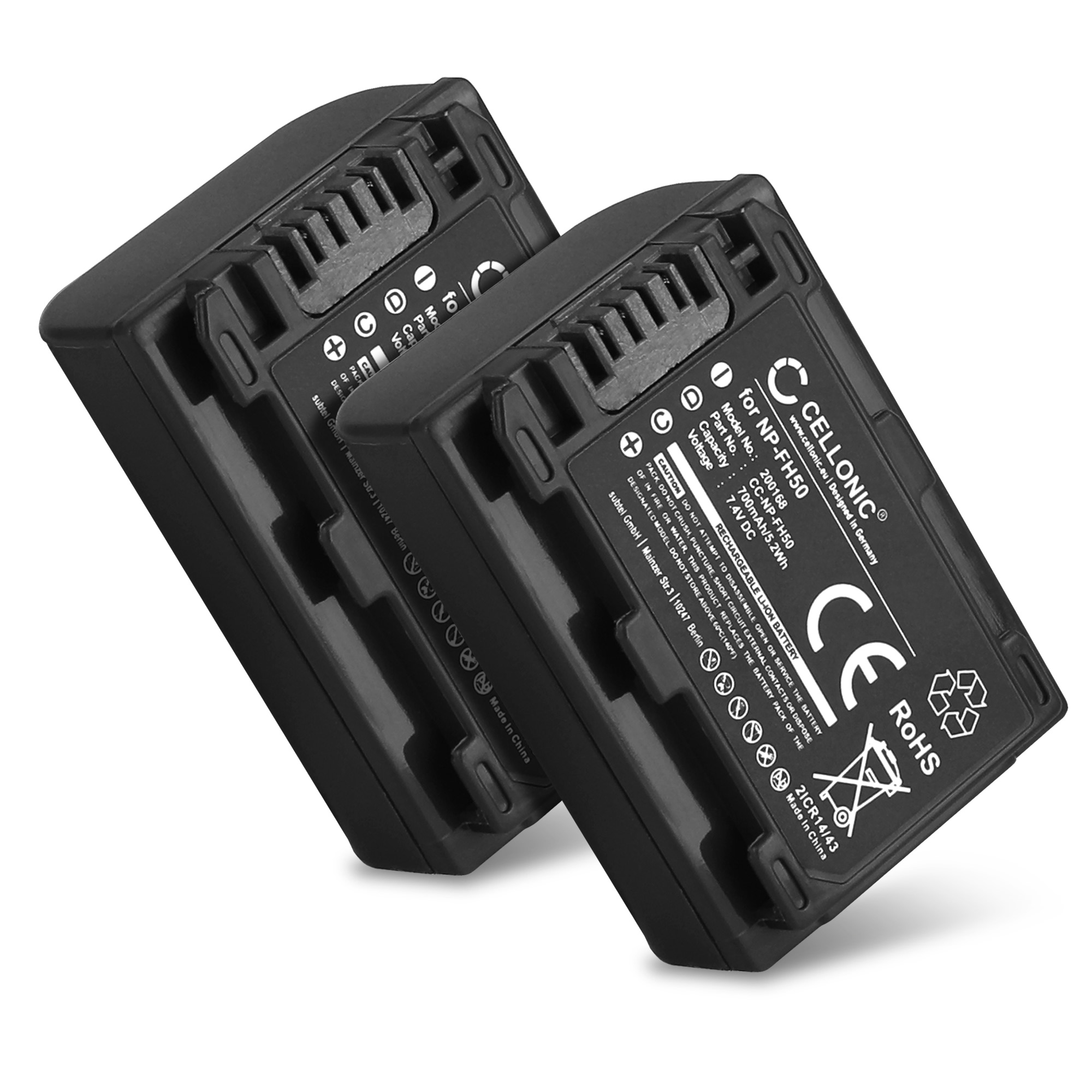 2x 700mAh Sony Cyber-shot Camera Battery NP-FH50 NP-FH60 -FH40