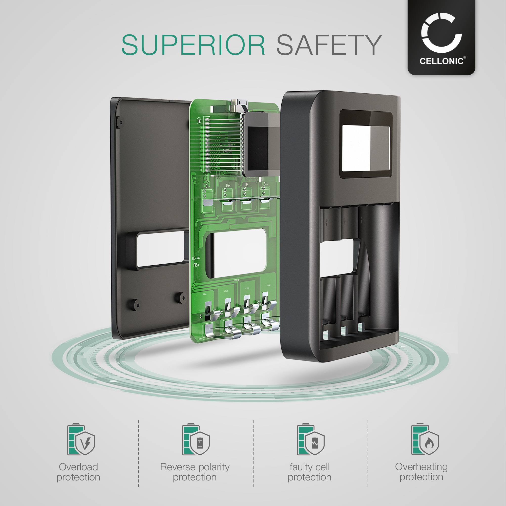 CELLONIC® USB Battery Charger for AA and AAA Batteries (NiMH) with 4 ...