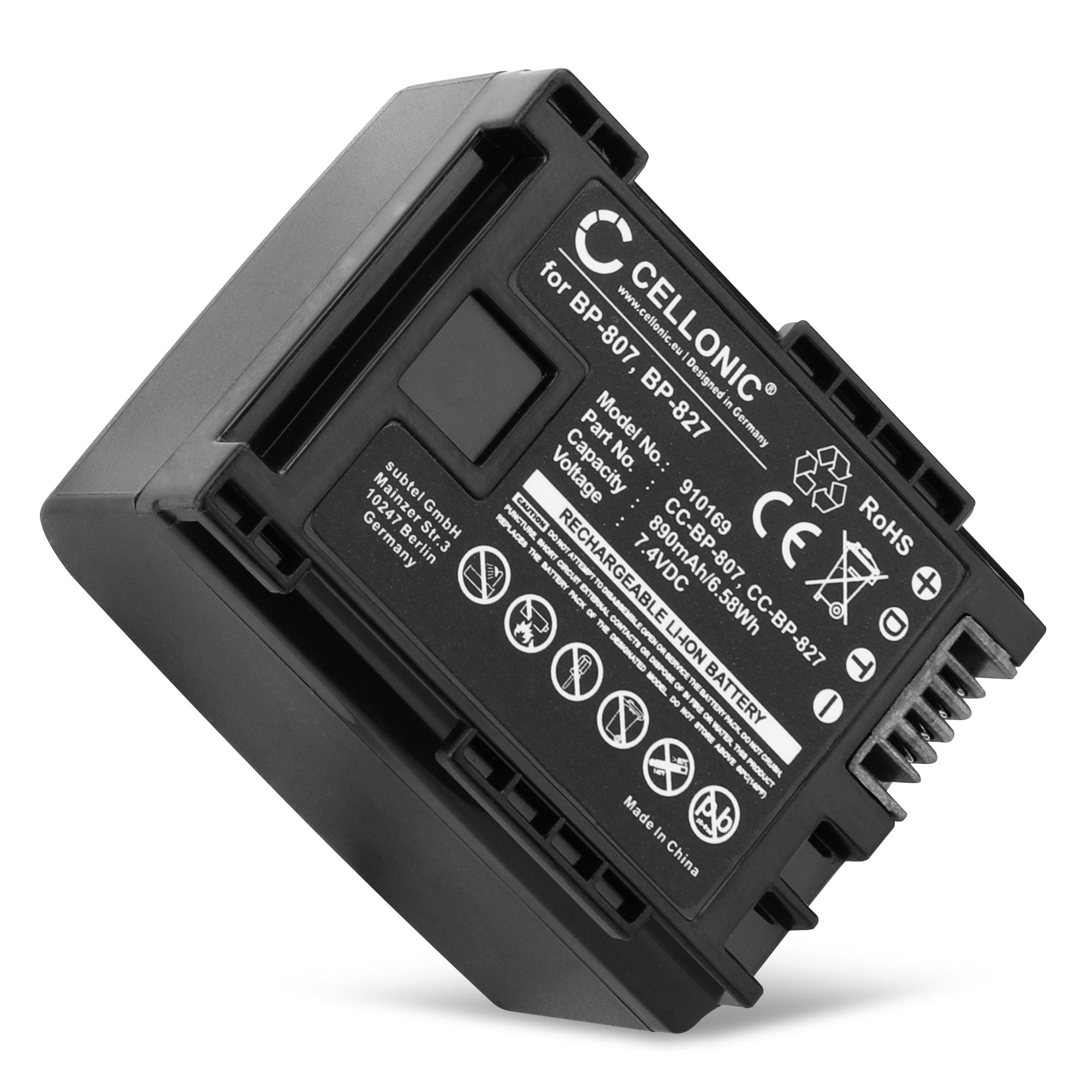 890mAh Canon Camera Battery BP-807 BP-809 BP-819 BP-827