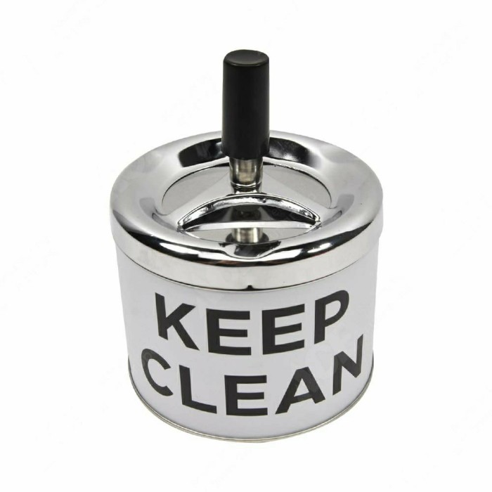 Jual Jual Asbak Unik Cafe Tekan Putar Stainless Steel Ashtray Keep ...