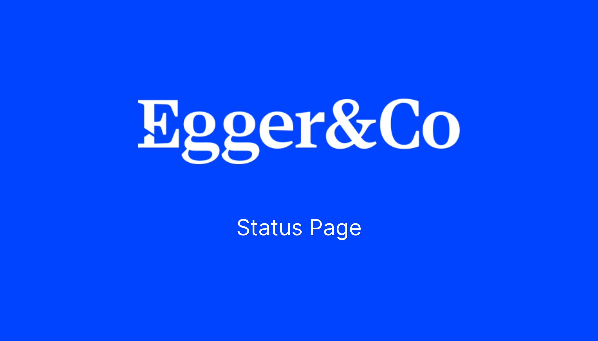 Our Public API - Egger & Co Status