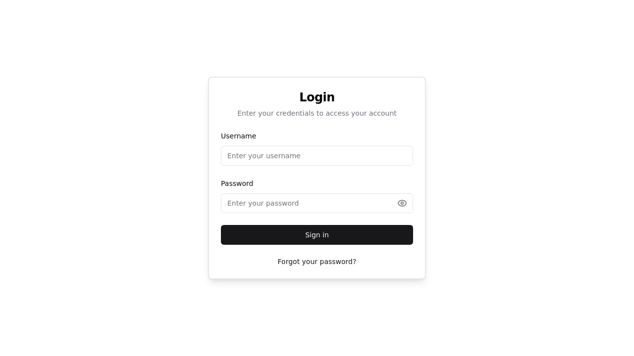Styled Login Card Component | svelte0