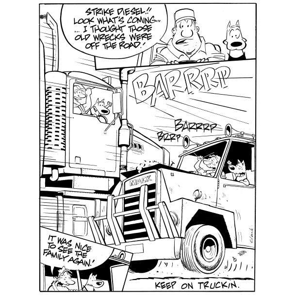 B&W Original Diesel Dog Cartoons - Swamp Cartoons
