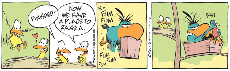 Building Their Nest - Swamp Cartoons