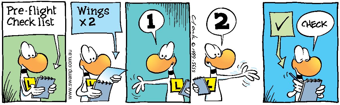 Pre-Flight Check - Swamp Cartoons