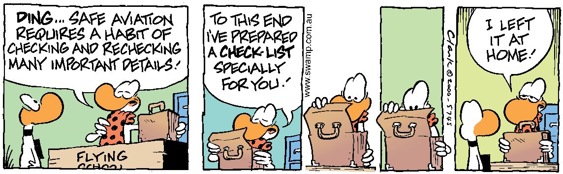Aviation Check-List - Swamp Cartoons