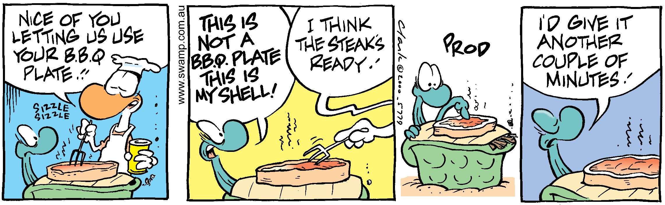 Cooking Steak - Swamp Cartoons