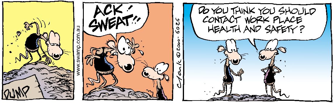 Sweat Dilemma - Swamp Cartoons