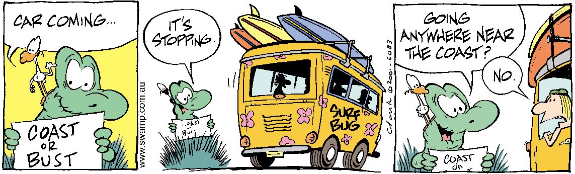 Hitch Hiking - Swamp Cartoons