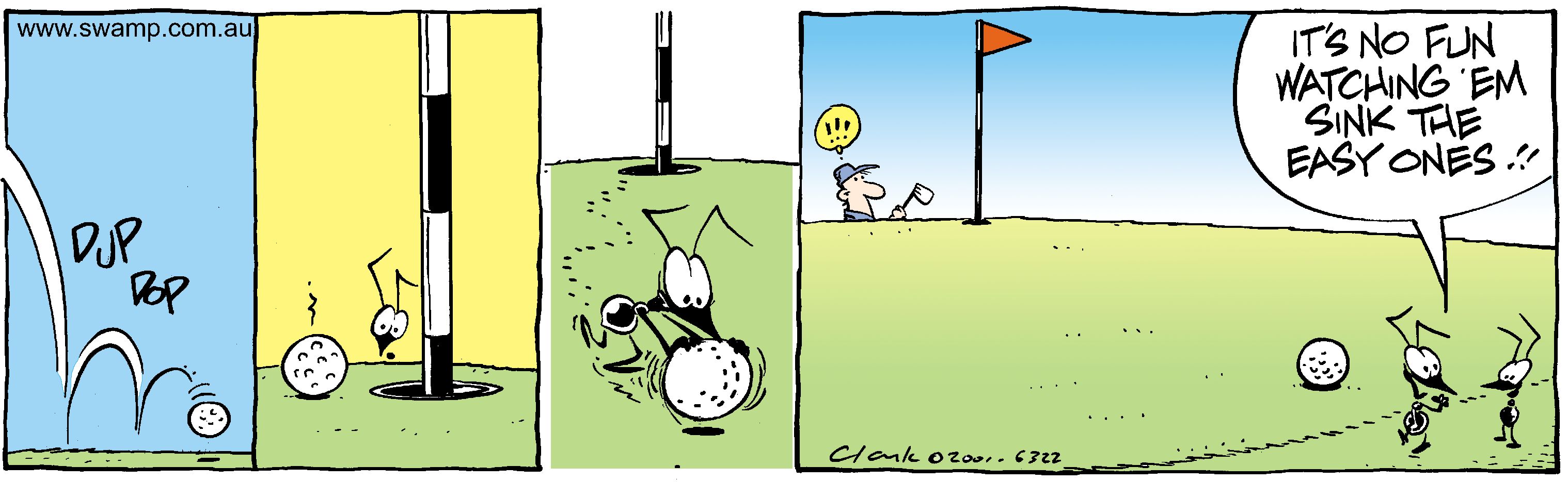 Ants Playing Golf Comic - Swamp Cartoons