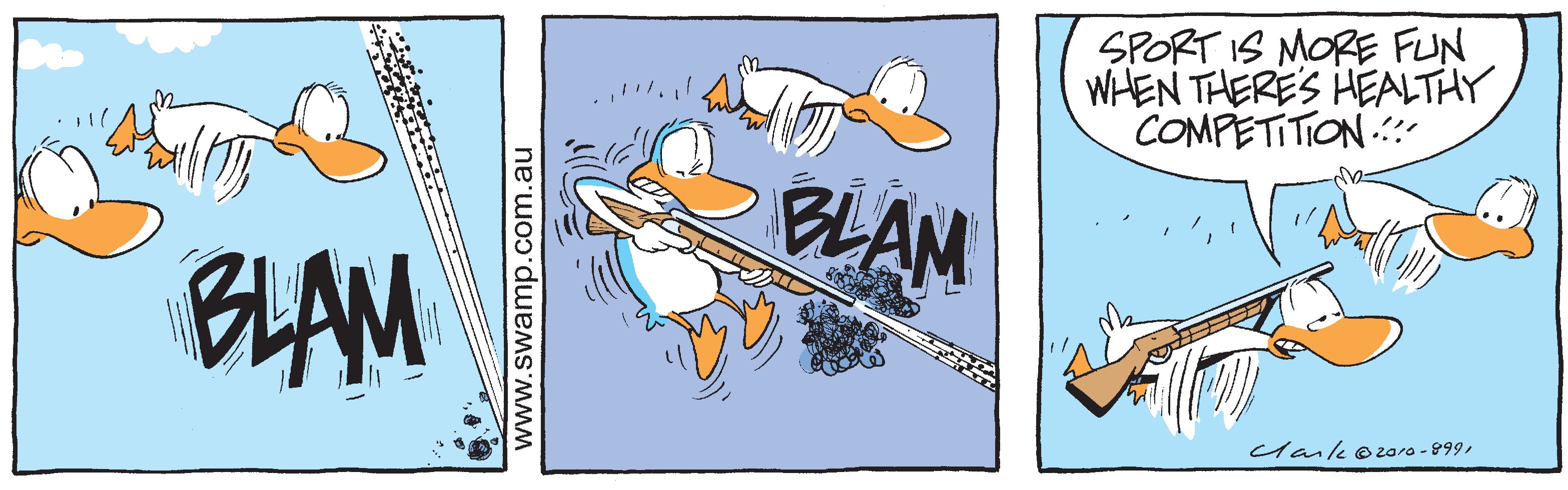 Swamp Ducks Guns Comic - Swamp Cartoons