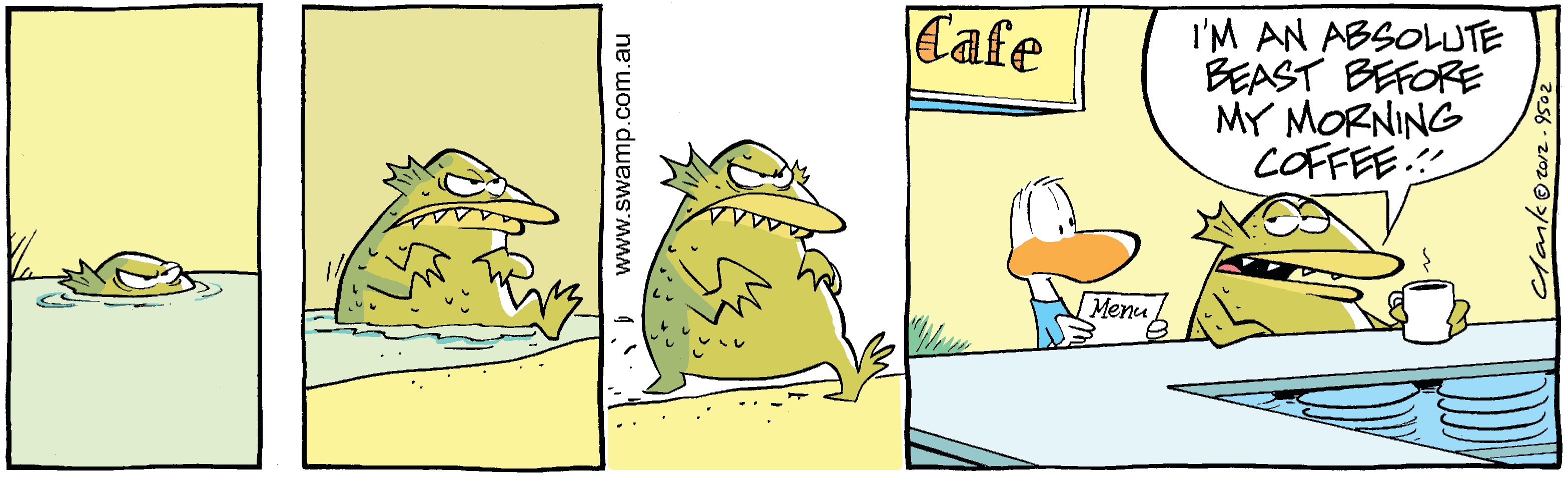 Monster Without Coffee Comic - Swamp Cartoons