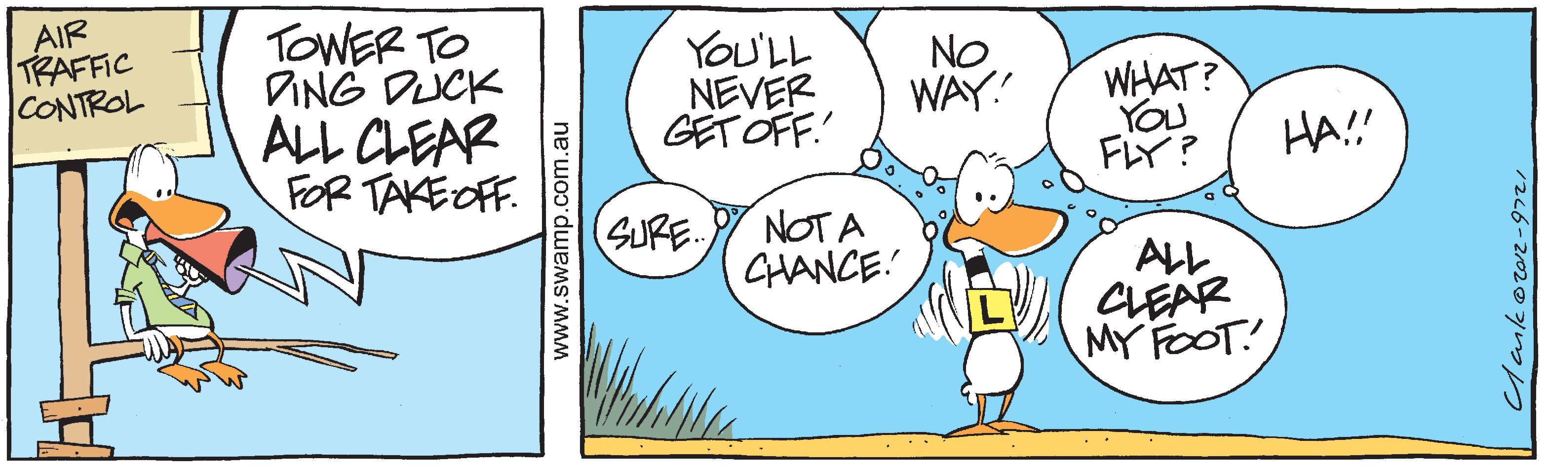 All Clear for Take-off Comic - Swamp Cartoons