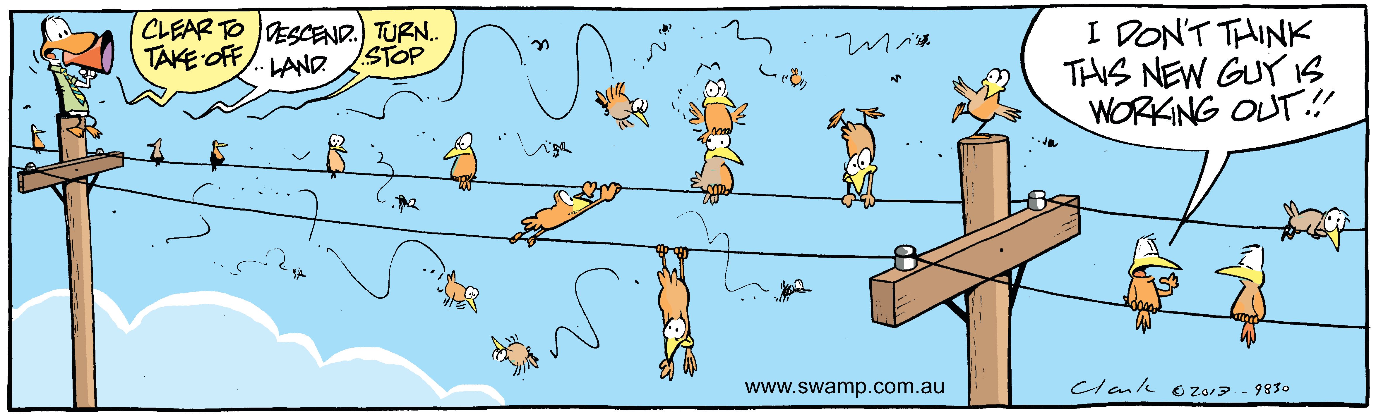 Chaos in Air Traffic Control Comic - Swamp Cartoons