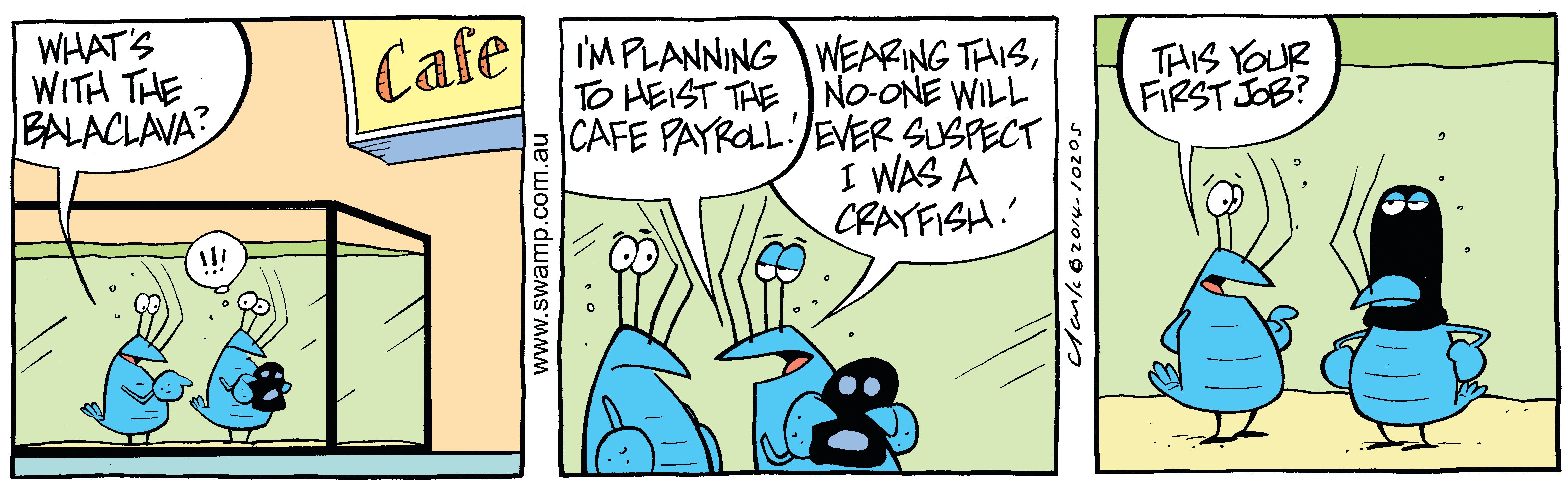 Bob the Crayfish Balaclava Comic - Swamp Cartoons