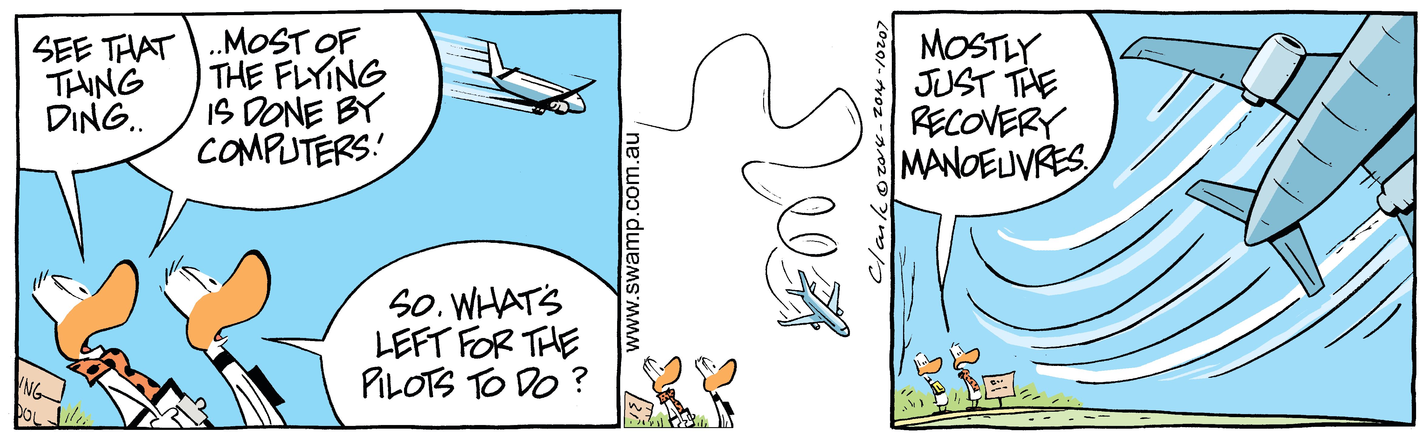 Flight Instructor on Pilots Comic - Swamp Cartoons