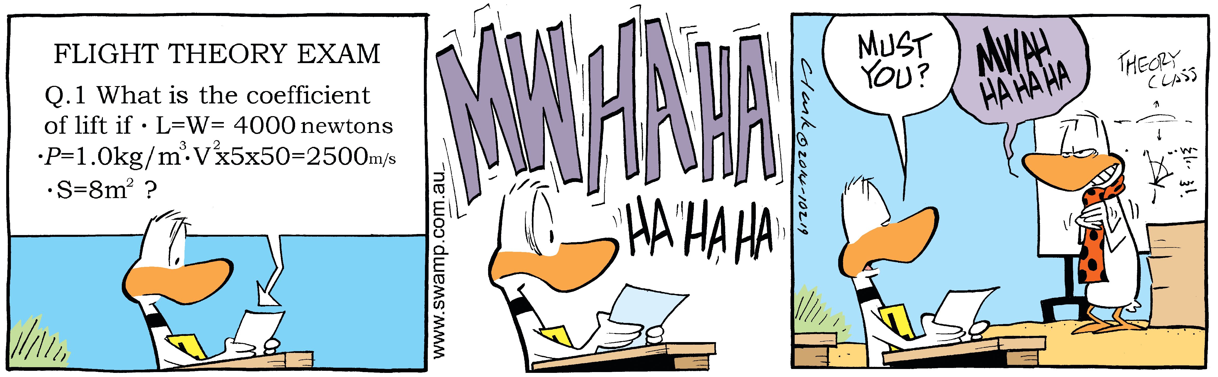 Ding Duck Theory Exam Comic - Swamp Cartoons