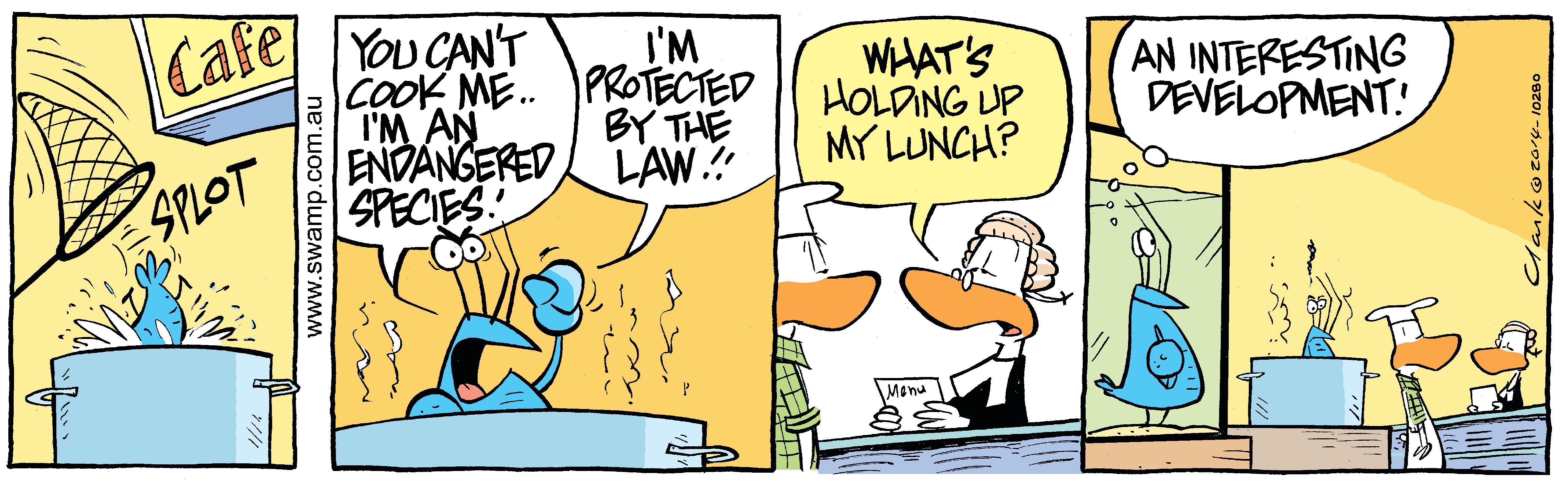 Bob the Crayfish Endangered Comic - Swamp Cartoons