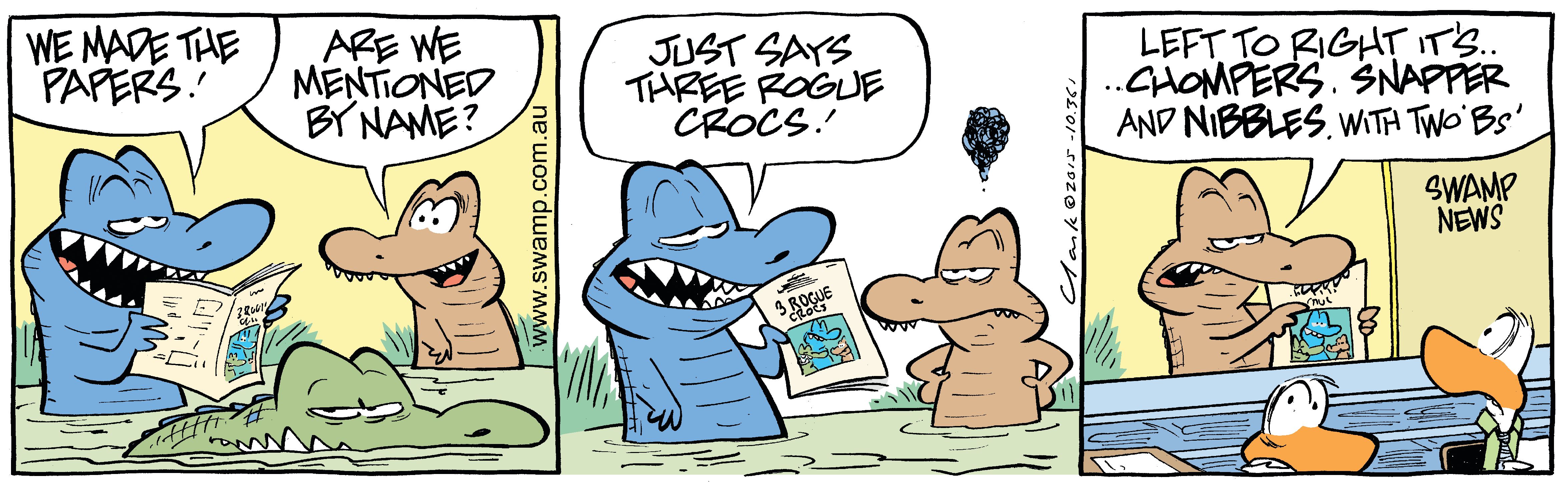 Three Rogue Crocodiles Comic - Swamp Cartoons