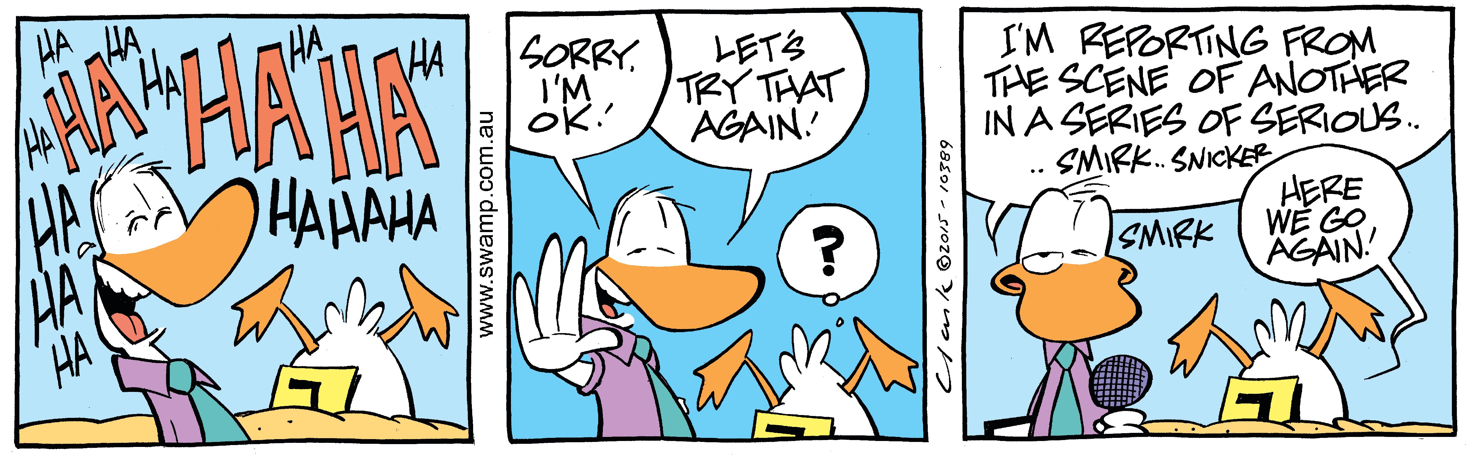 Ding Duck and Reporter Comic - Swamp Cartoons