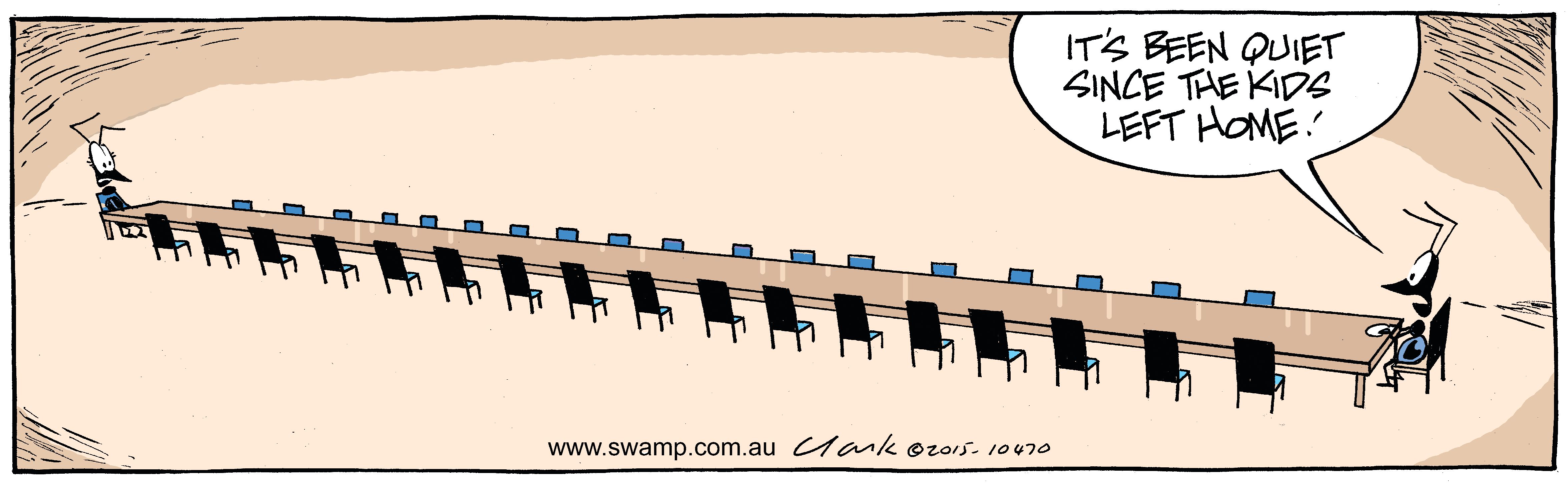 Ants at Dinner Table Comic - Swamp Cartoons