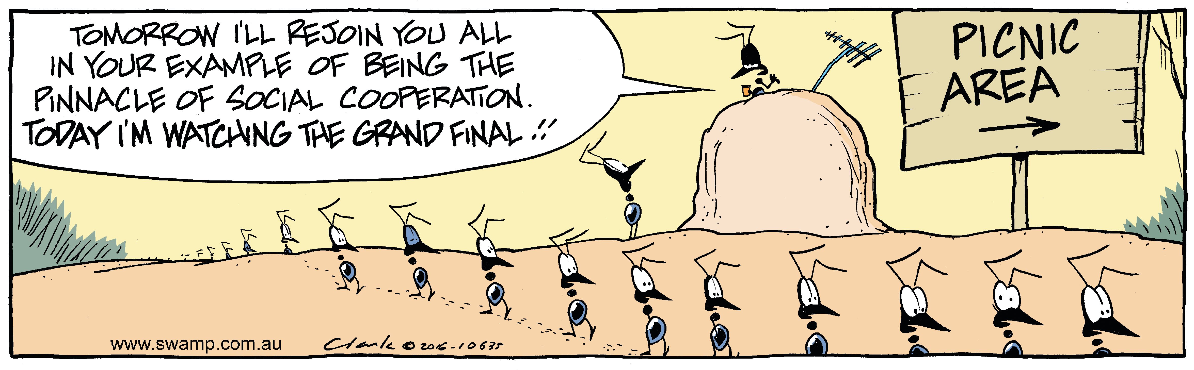 Ants Social Cooperation Comic - Swamp Cartoons