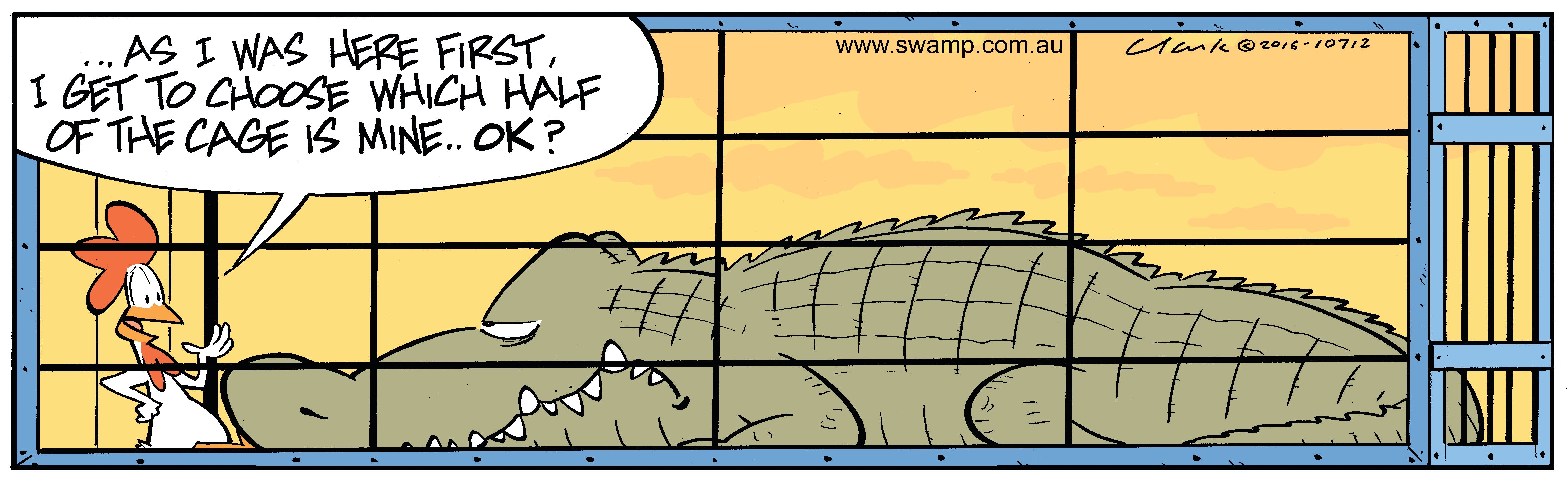 Chicken V Croc Comic - Swamp Cartoons