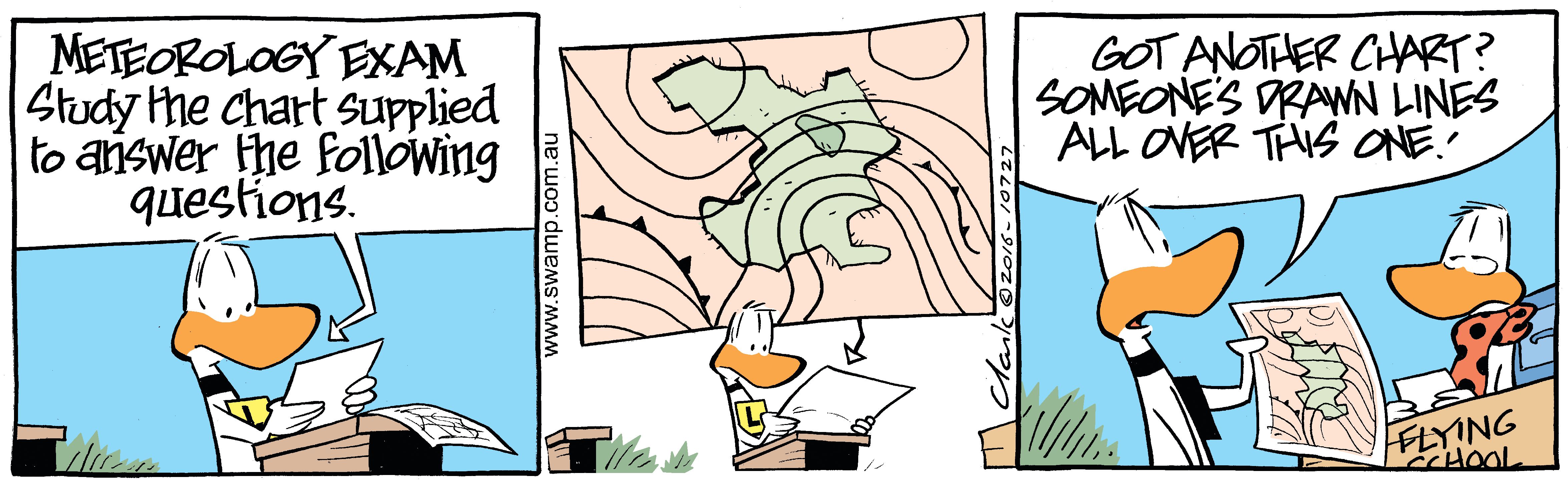 Ding Duck Weather Chart Comic - Swamp Cartoons