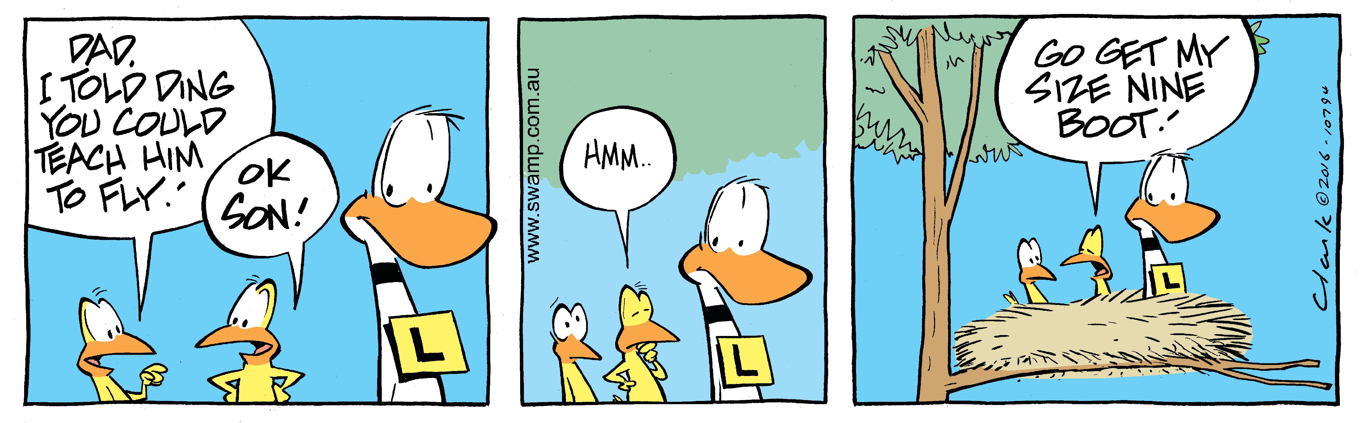 Bird Teaches Ding Duck Comic - Swamp Cartoons