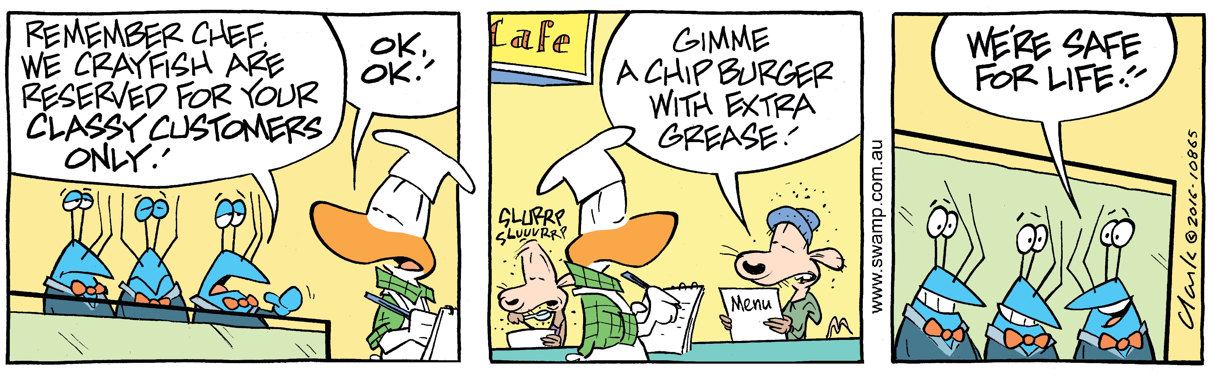Crayfish Classy Customers Comic - Swamp Cartoons