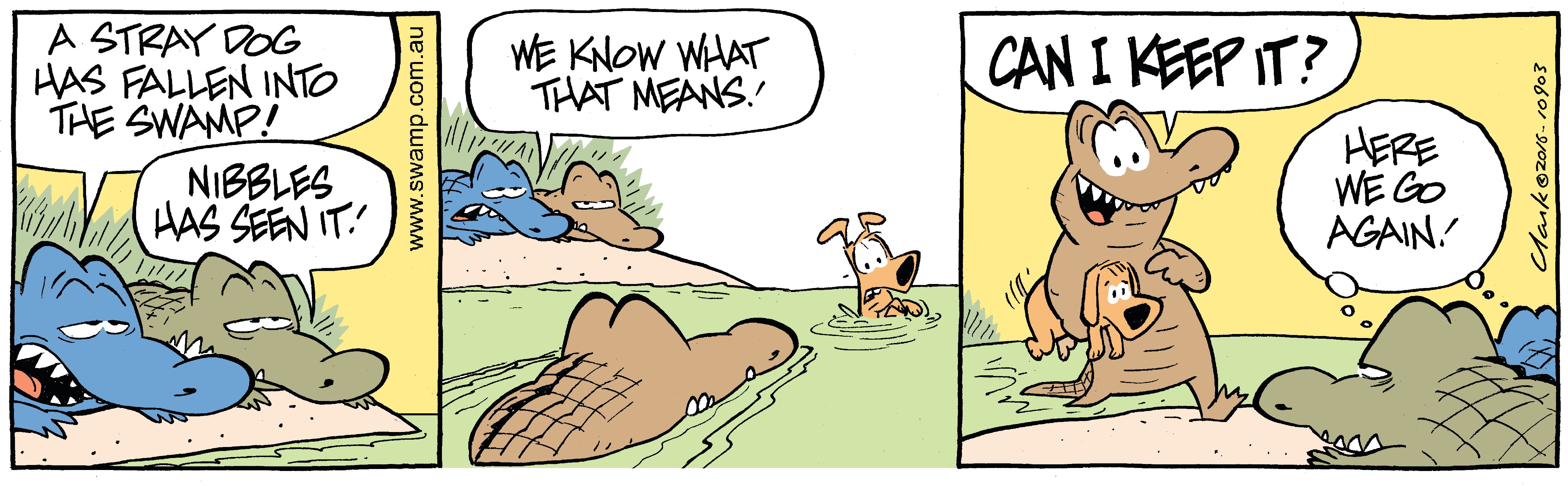 Nibbles Croc Dog Comic - Swamp Cartoons