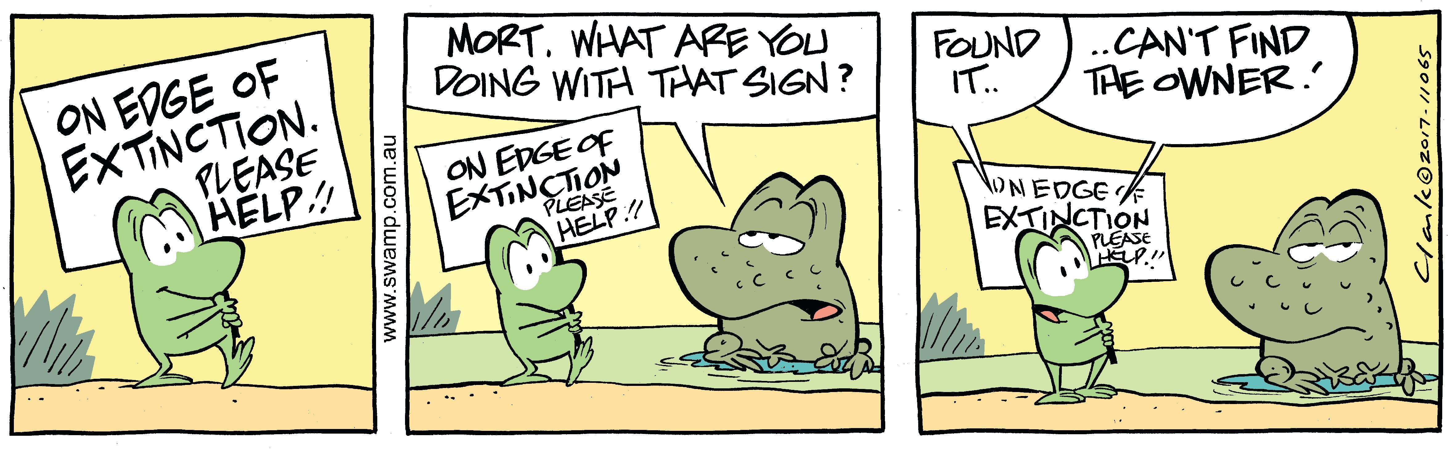 Mort Frog Extinction Comic - Swamp Cartoons