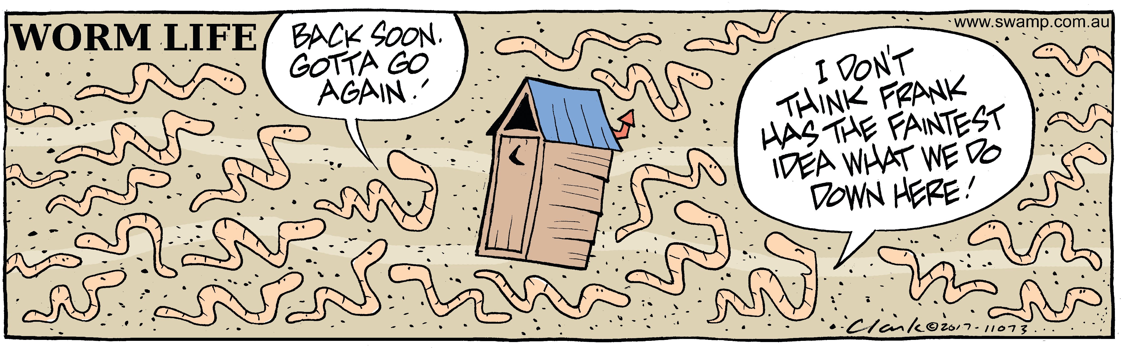 Worm Life Toilet Comic - Swamp Cartoons