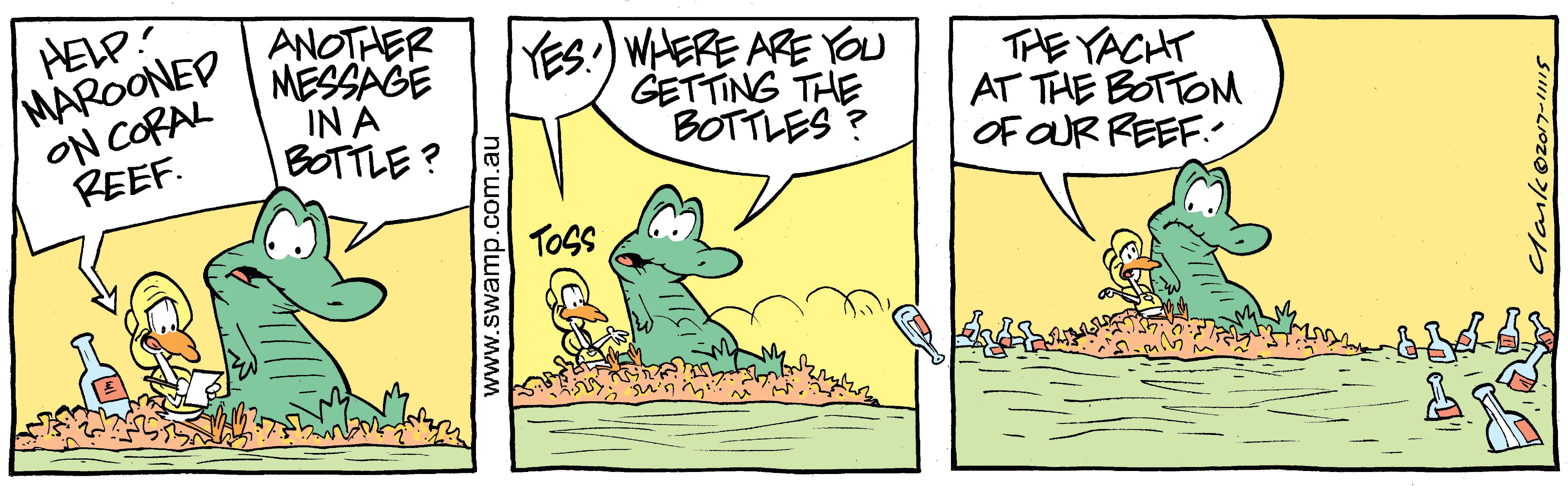 Nit Picker Bird Bottles Comic - Swamp Cartoons