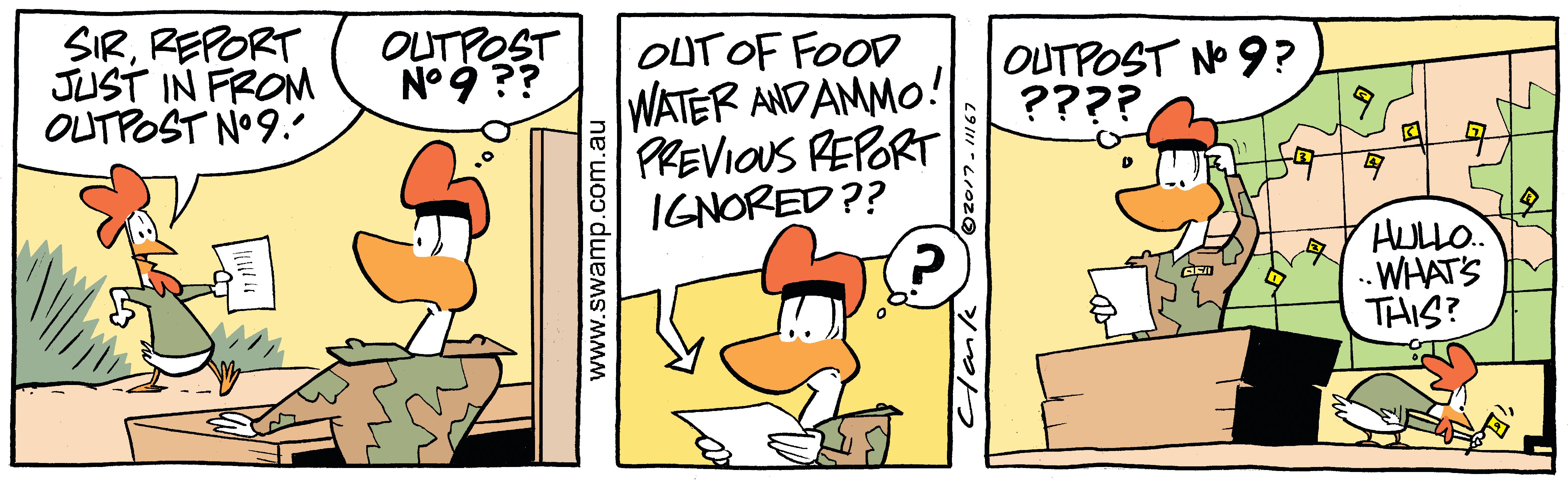 Carrier Pigeon Outpost Comic - Swamp Cartoons