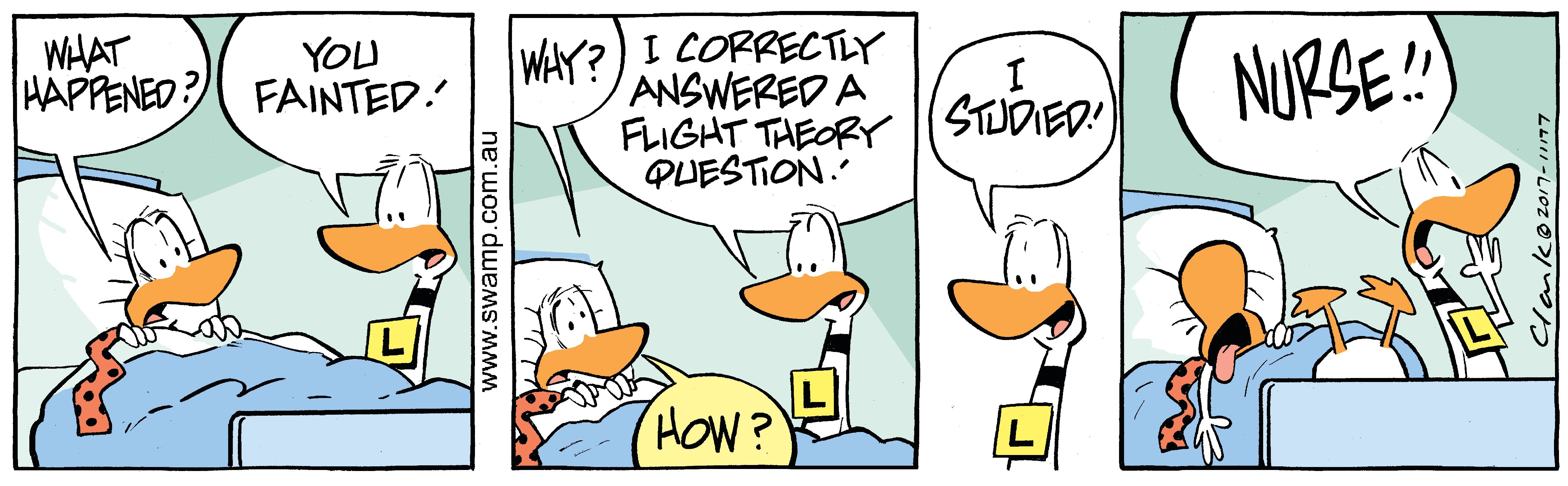 Flight Instructor Fainted Comic - Swamp Cartoons