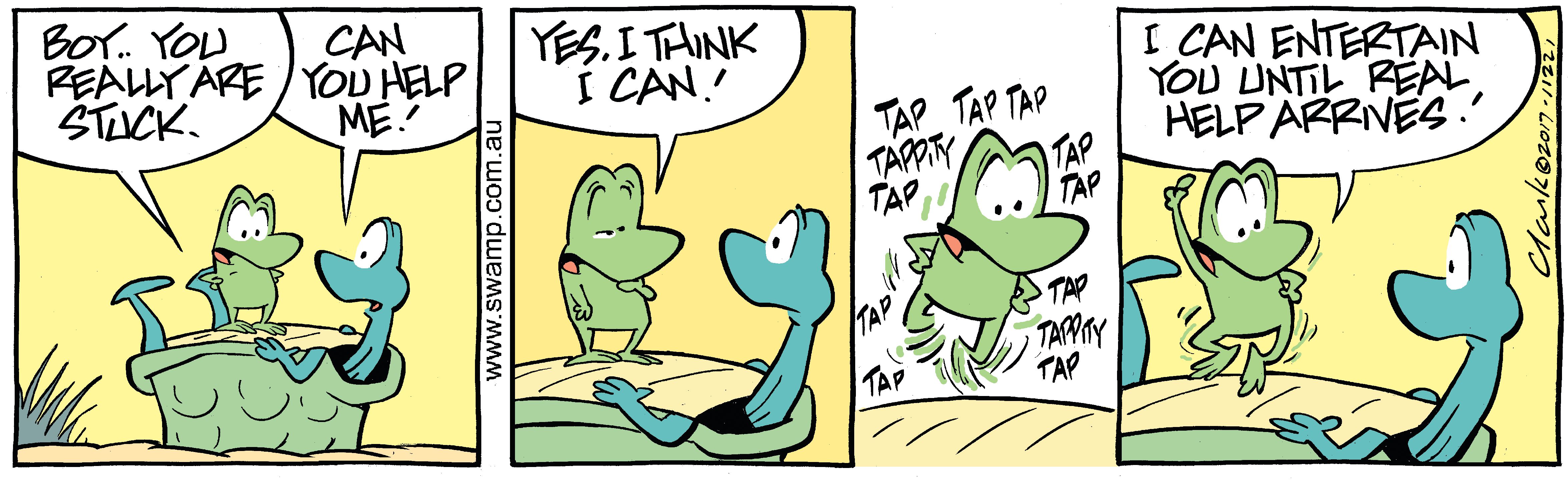 Mort Frog Entertains Comic - Swamp Cartoons