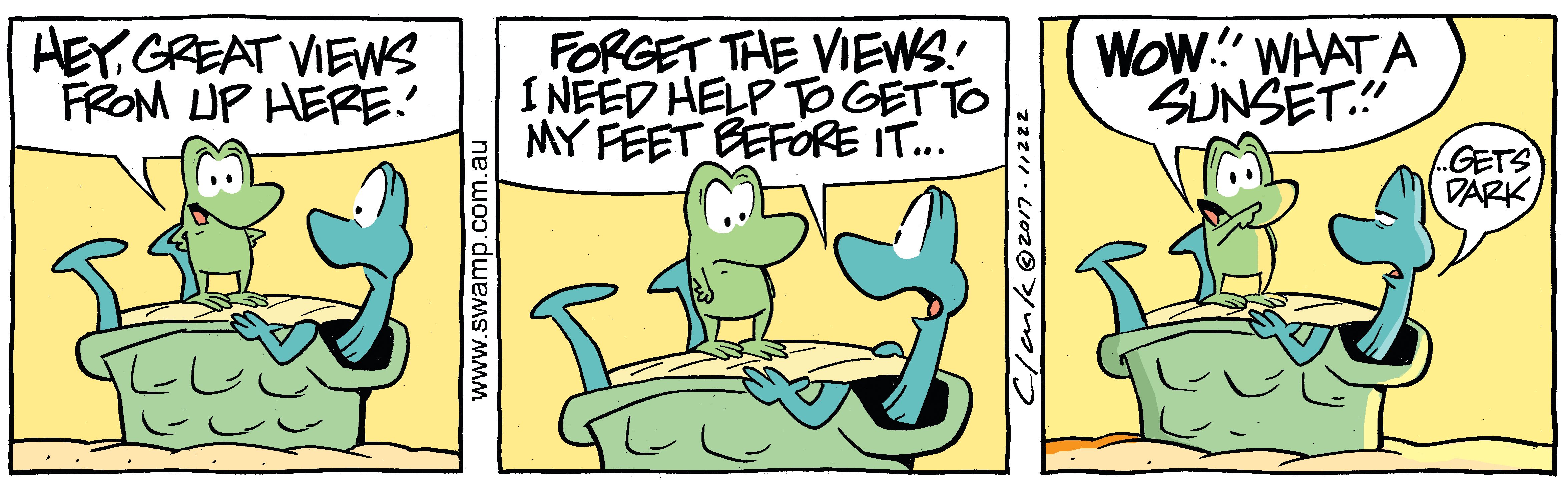 Swamp Turtle Sunset Comic - Swamp Cartoons