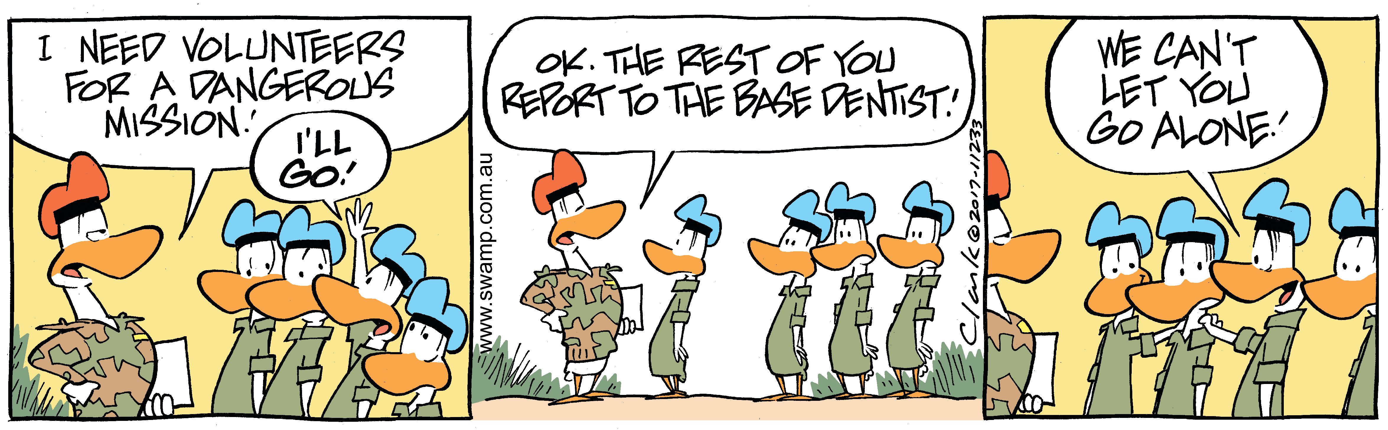 Army Ducks - Swamp Cartoons