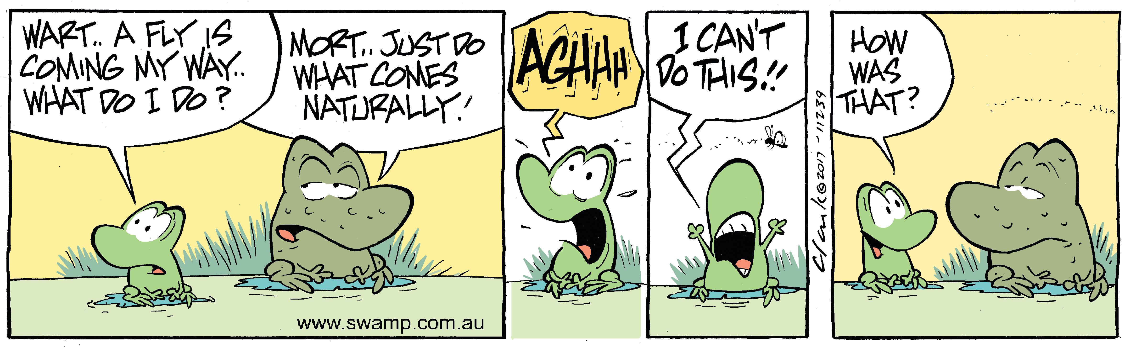 Mort Frog Screaming Comic - Swamp Cartoons
