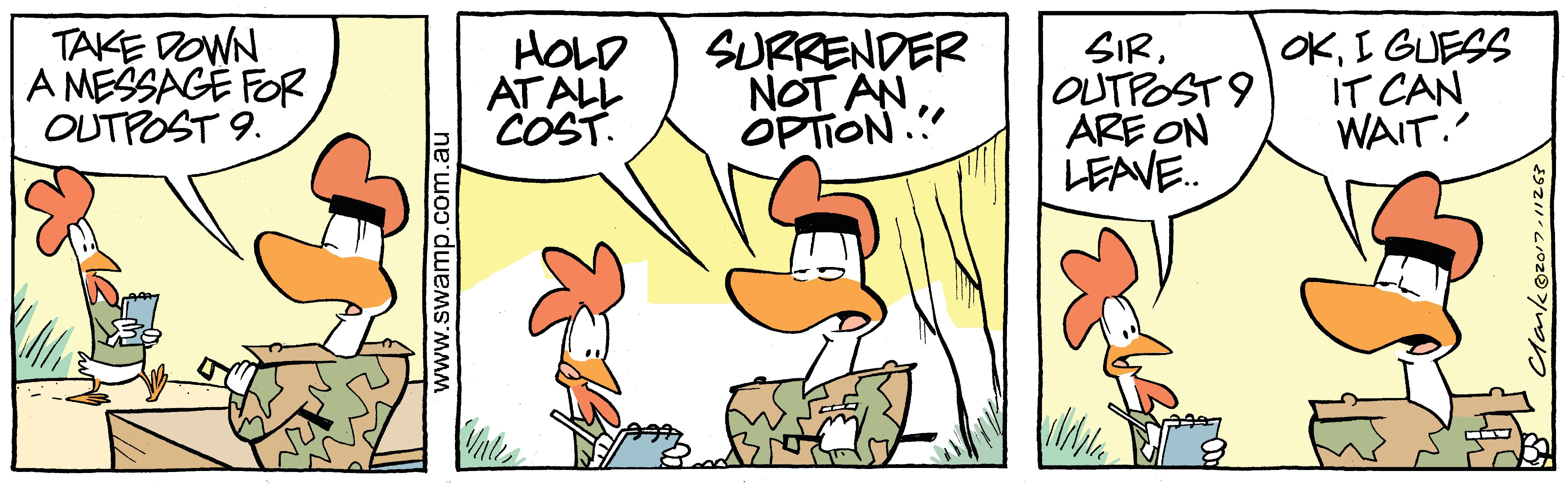 Army Ducks - Swamp Cartoons