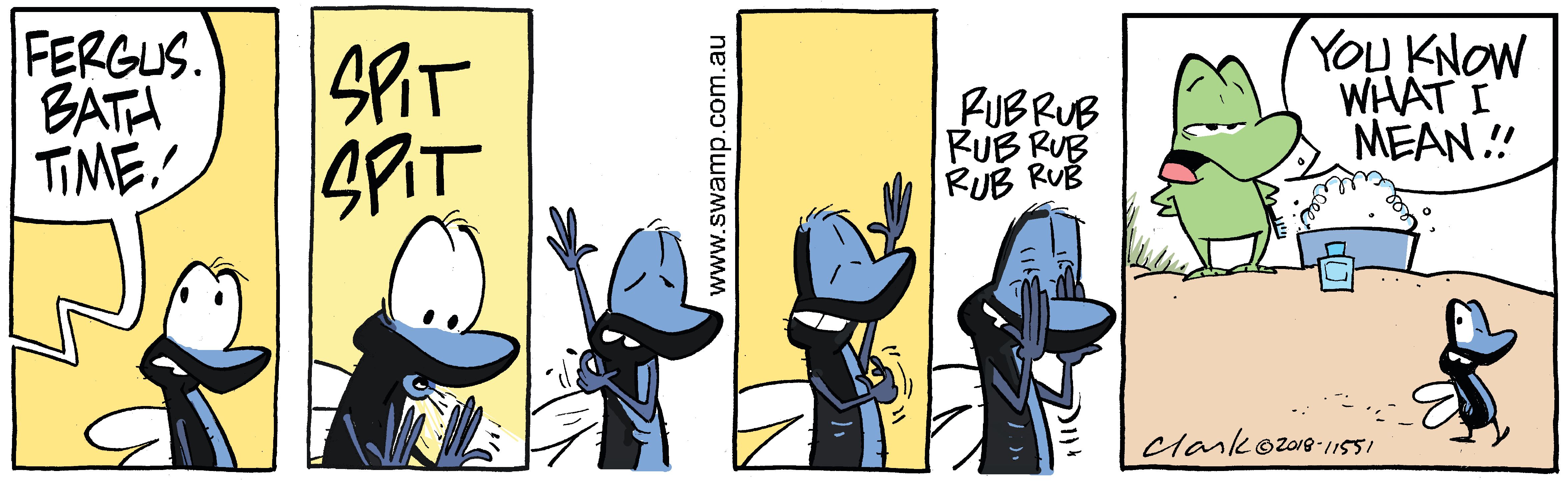 Fergus Bath Time Comic - Swamp Cartoons