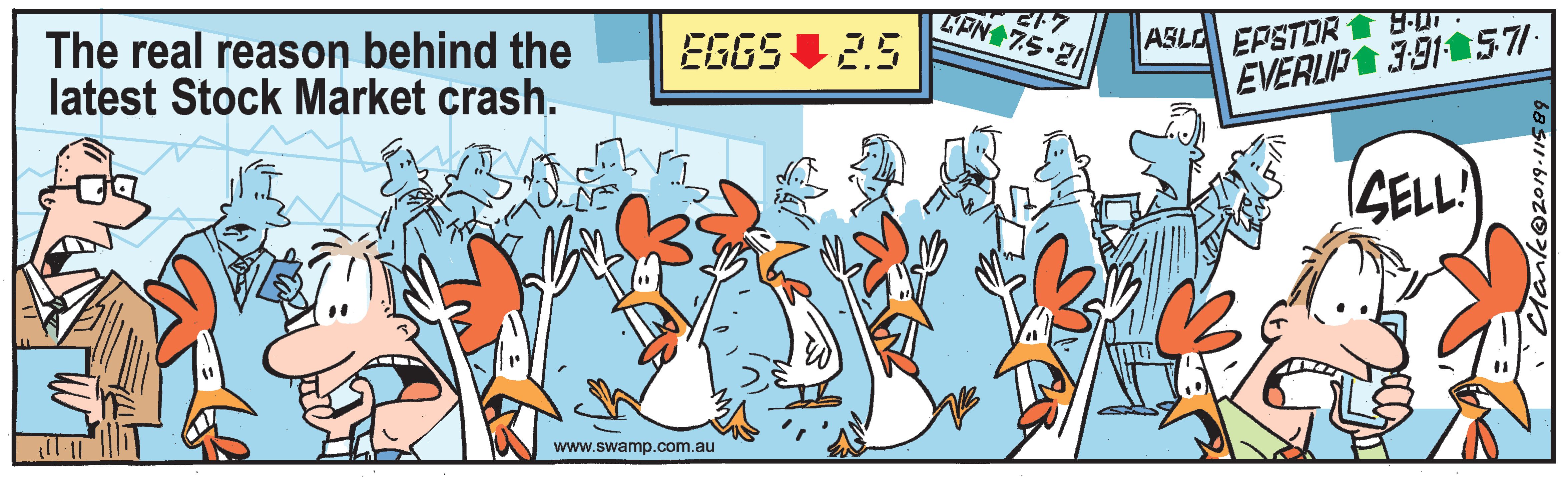 Chickens Stock Market Crash - Swamp Cartoons