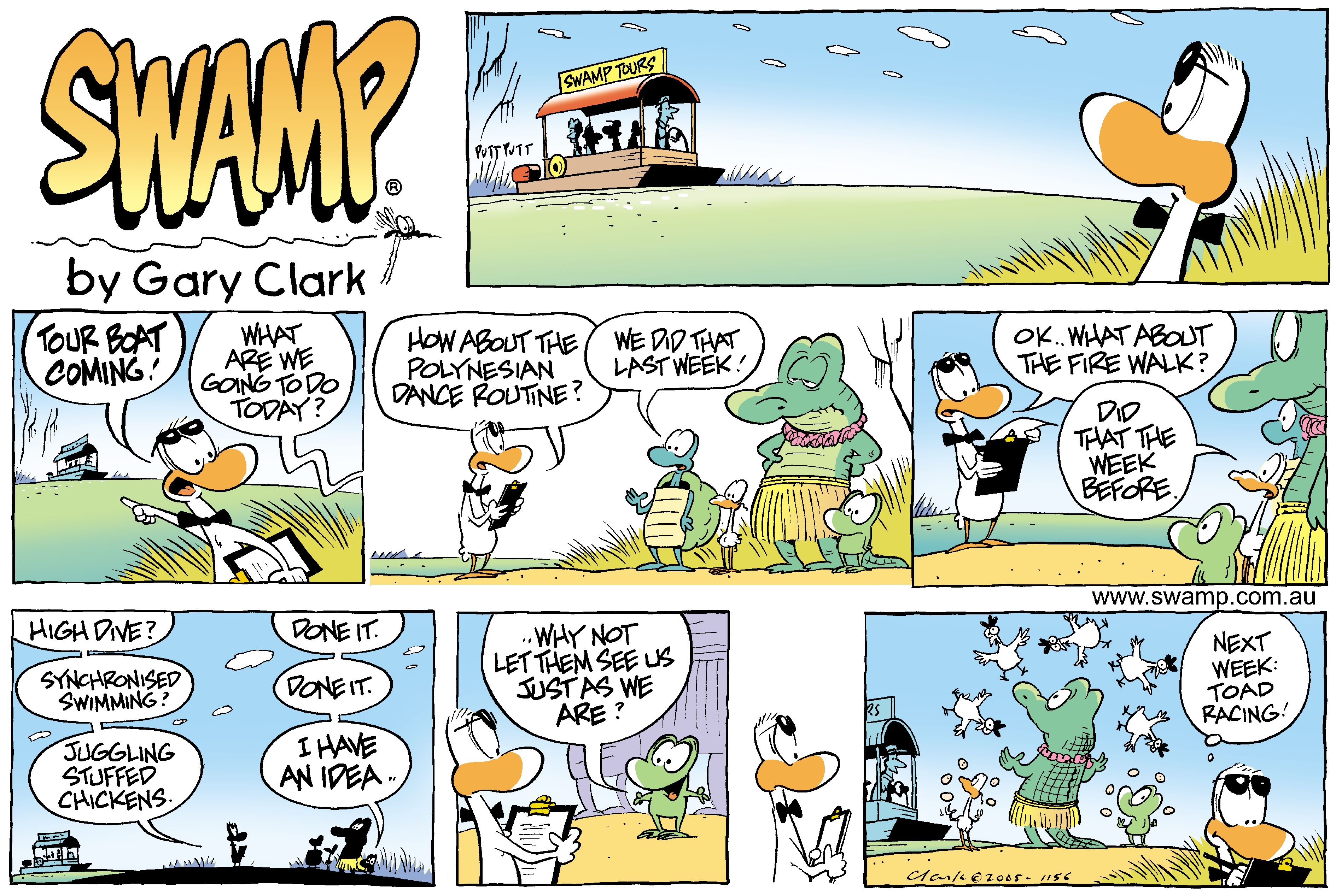 On With The Show Swamp Cartoons