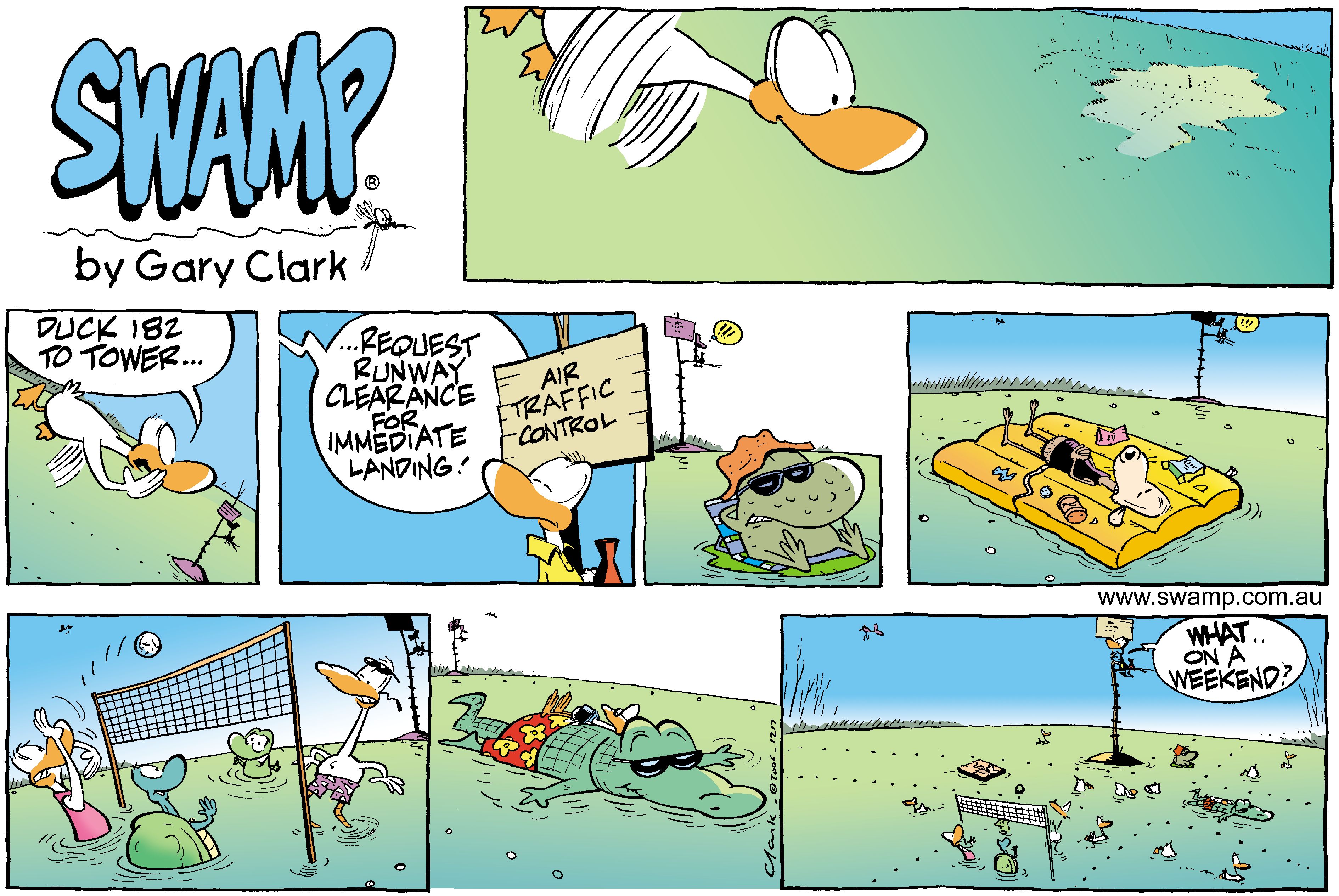 Wet landing - Swamp Cartoons