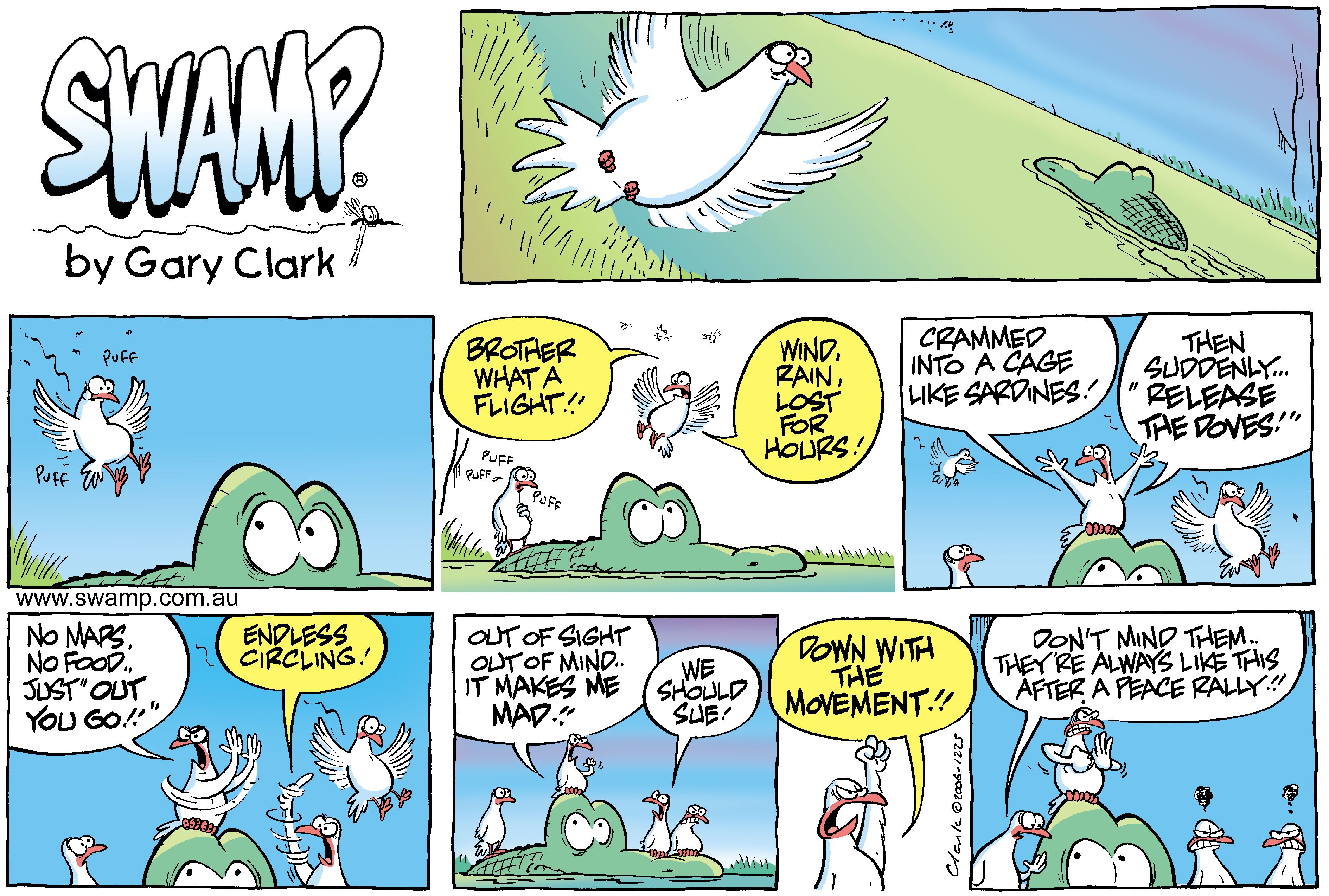 Peace Doves Anger Comic - Swamp Cartoons