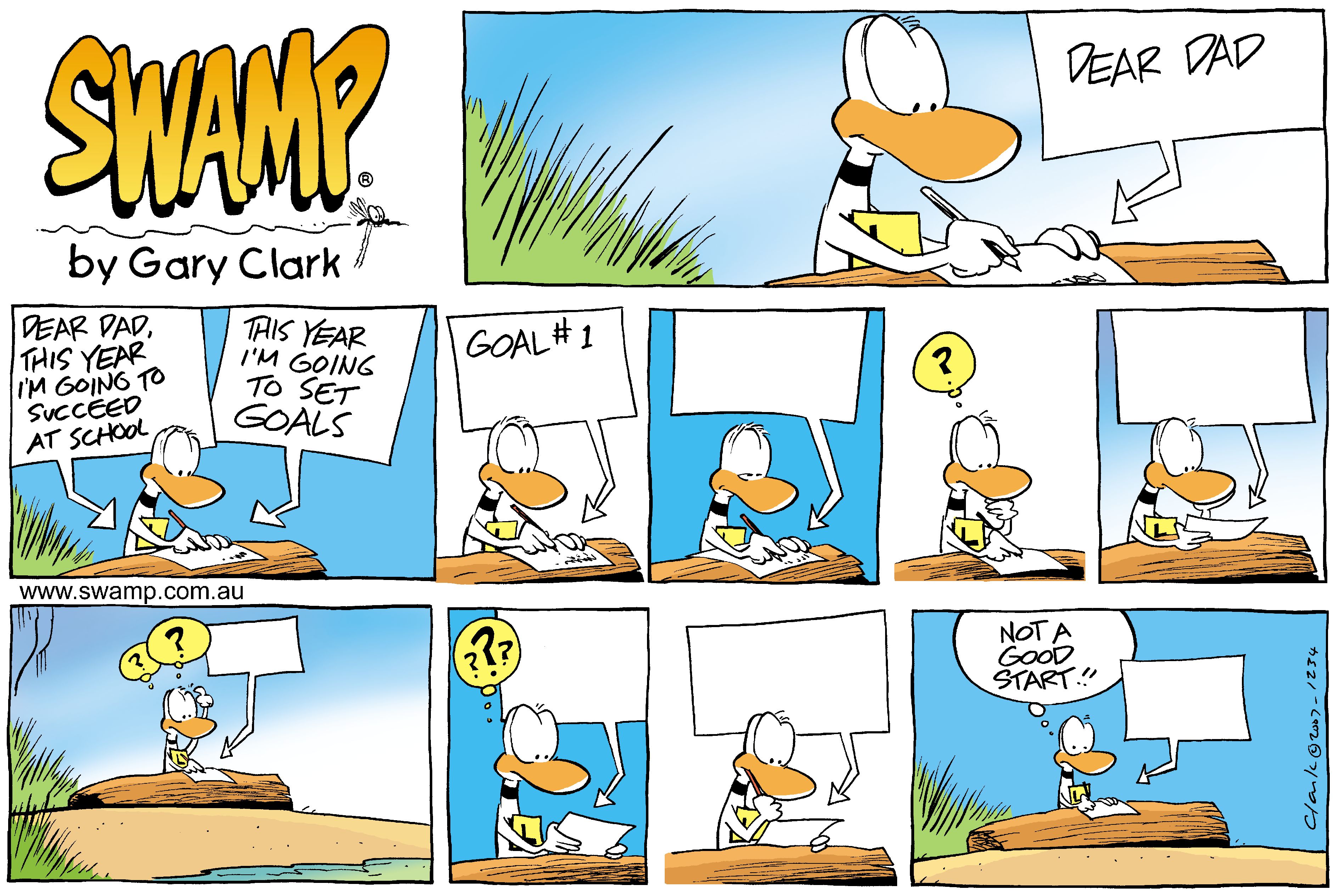 Goals setting - Swamp Cartoons